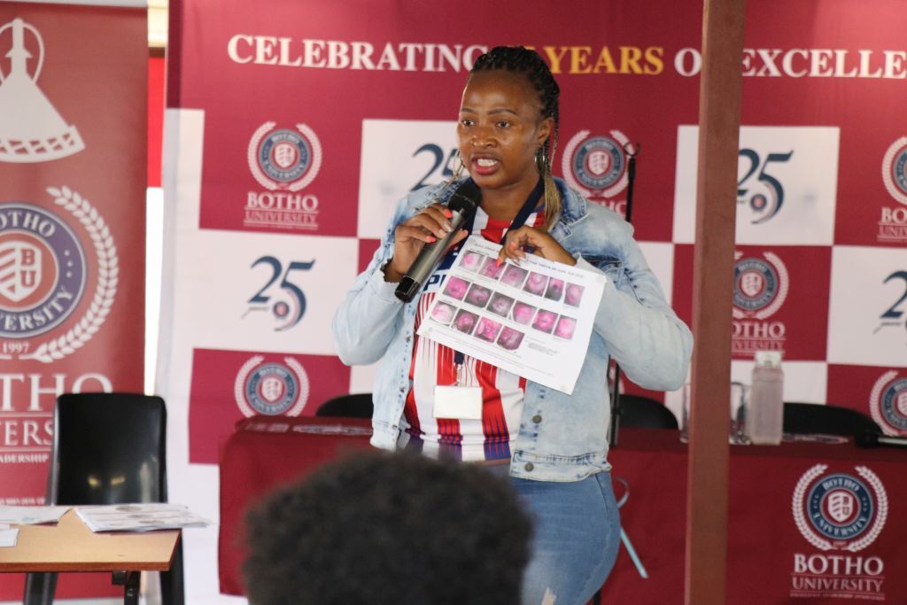 EGPAF Nurse Mamoji Matsoha show different types of cervix during ...